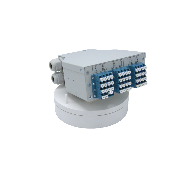 DIN Rail LC Splice Box – Gevuld met 12x LC Quad