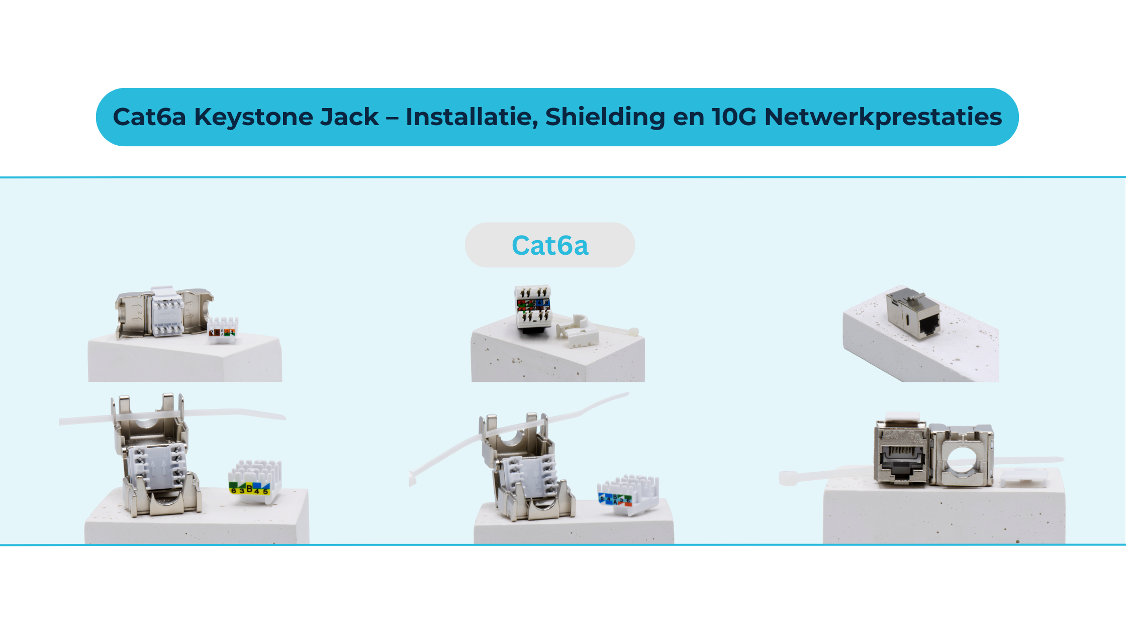 Cat6a Keystone Jack Installeren | 10G RJ45 Shielded | Grayle